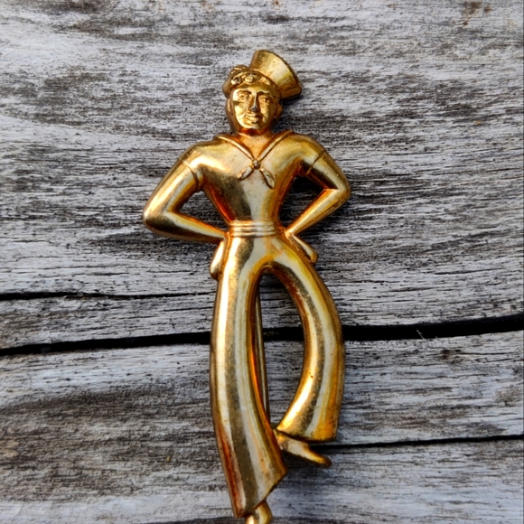 Jewelry | Vintage Forstner 194s Wartime Gold Filled Dancing Sailor Pin ...
